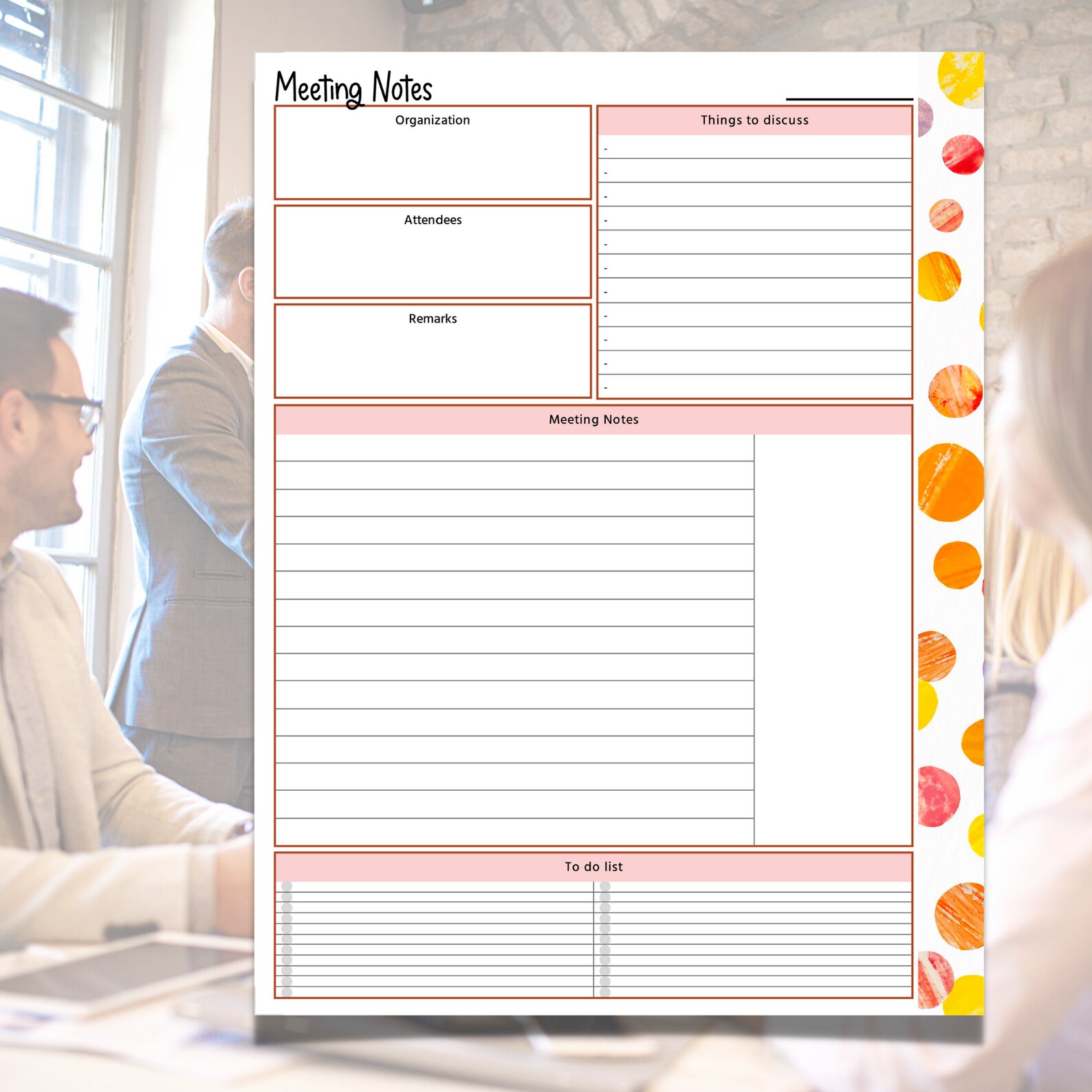 Meeting Notes Planner Page, Printable Work Organizer, Classic HP - Etsy
