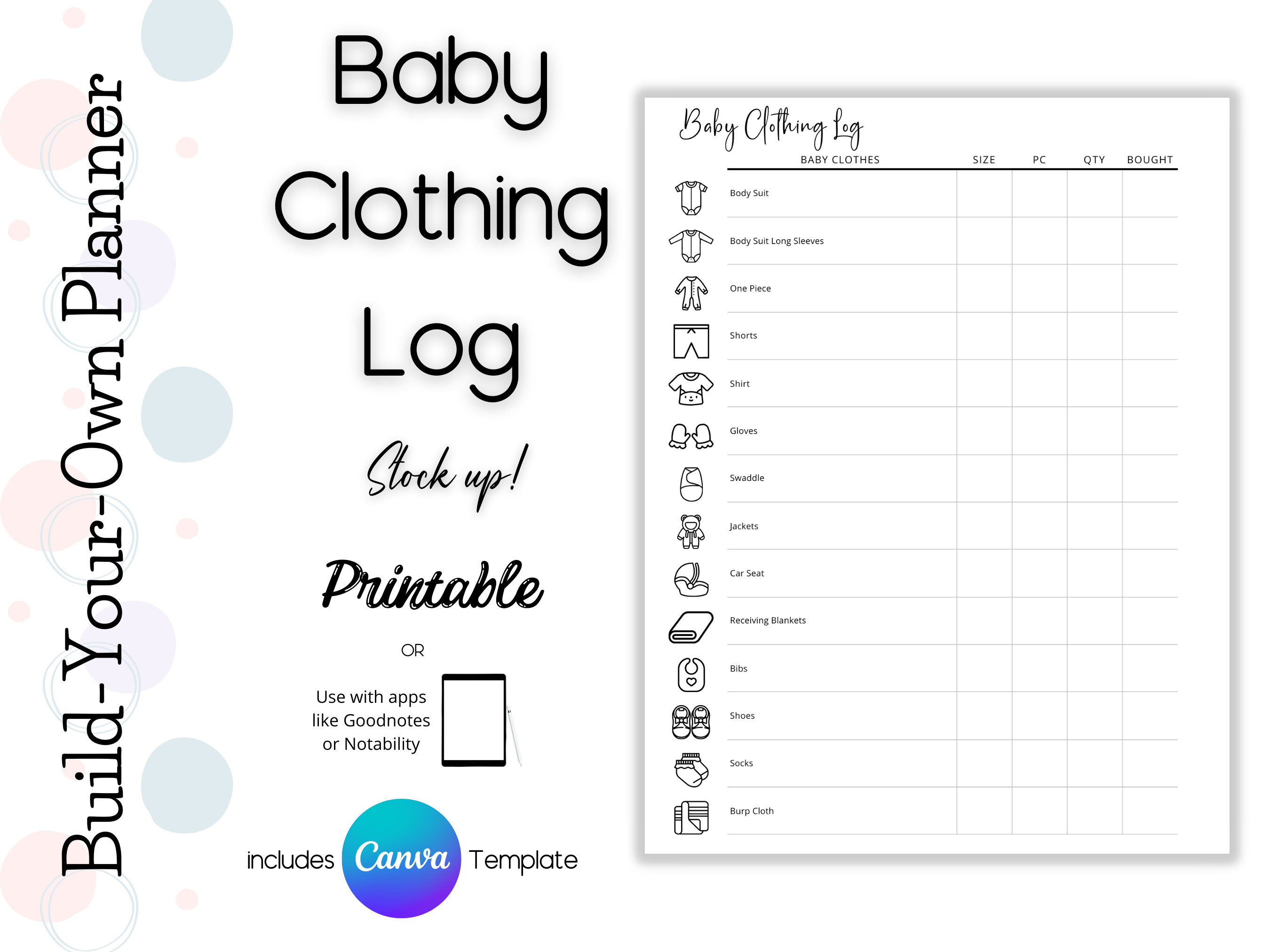 Baby Clothes Tracker, Baby Clothing Inventory Tracker, Closet Inventory ...