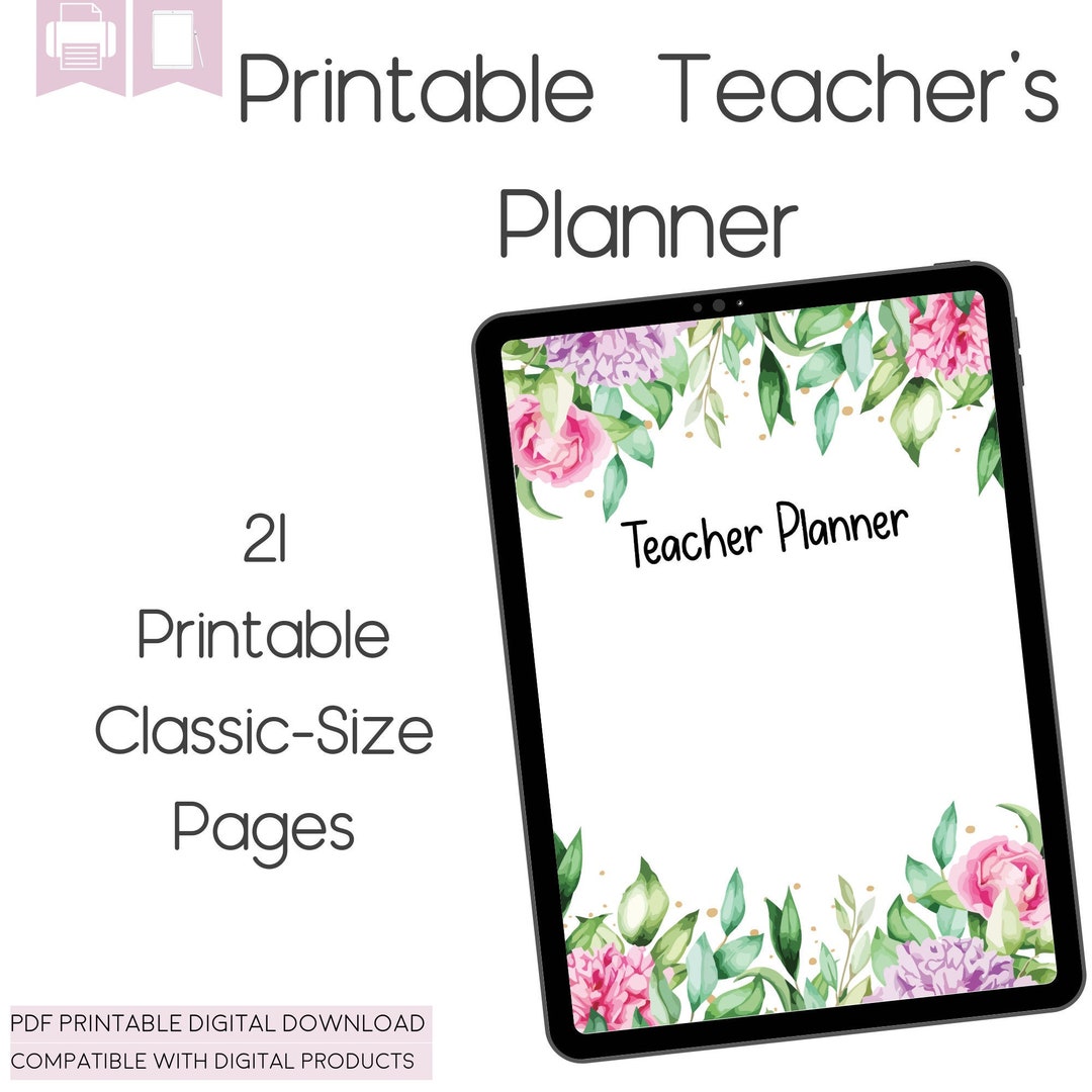 Teacher Planner Printable, Undated Planner, Lesson Planner, Academic ...