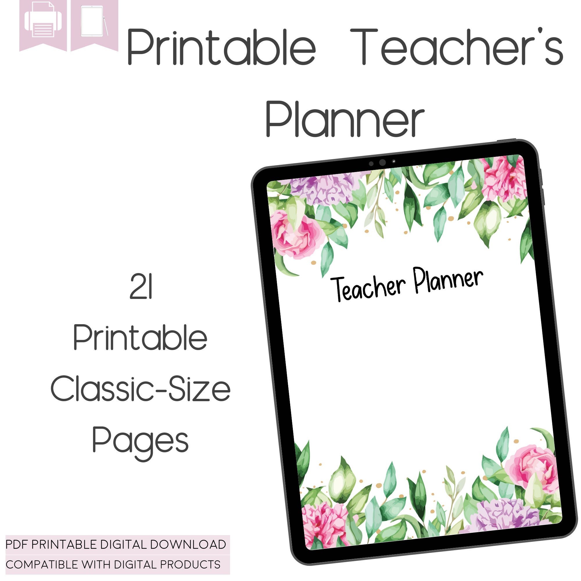 Teacher Planner Printable, Undated Planner, Lesson Planner, Academic ...