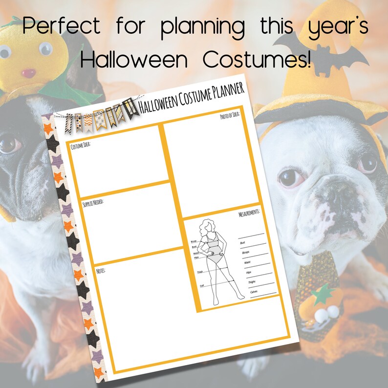 Halloween Costume Planner Printable, Cosplay Costume Planner, Halloween ...
