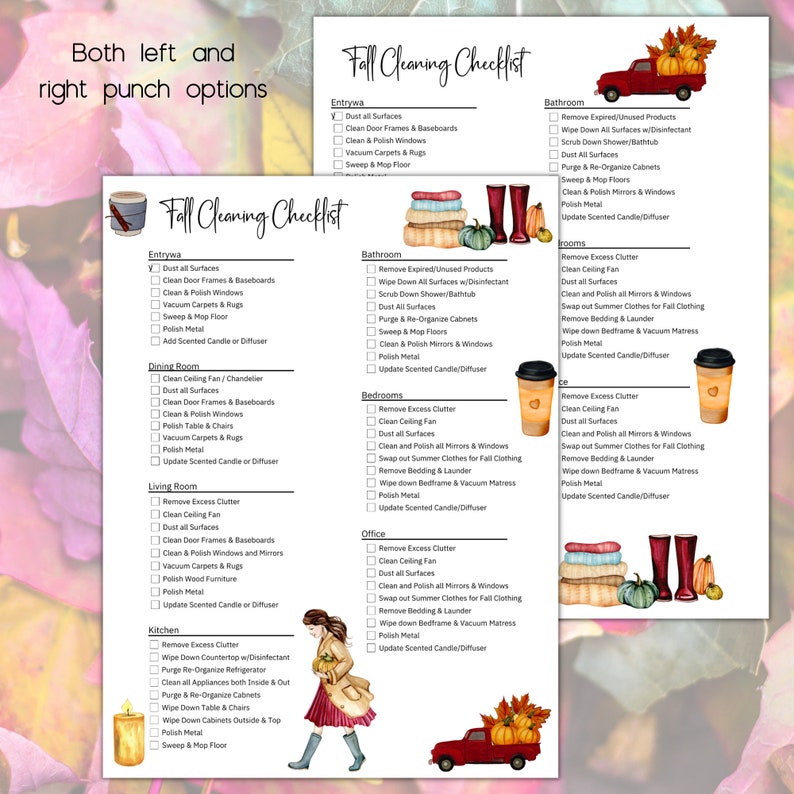 Fall Cleaning Checklist, Autumn Cleaning Checklist - Etsy