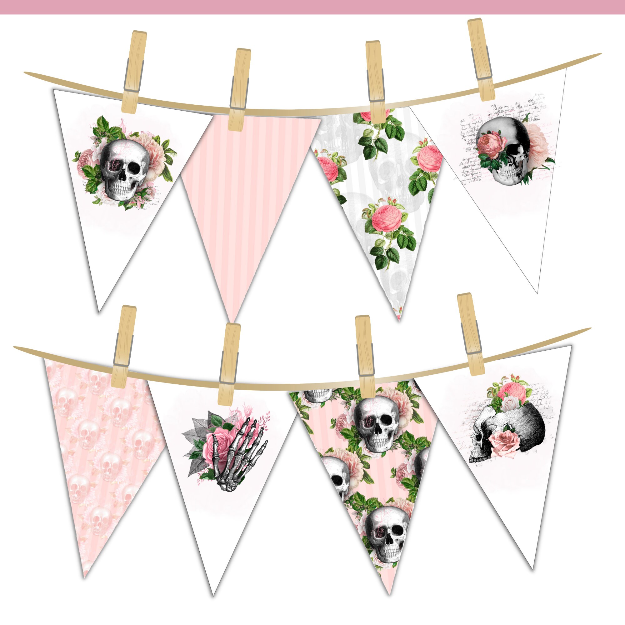 Skeleton Banner Set, Printable Banner Set, Halloween Banner Set - Etsy