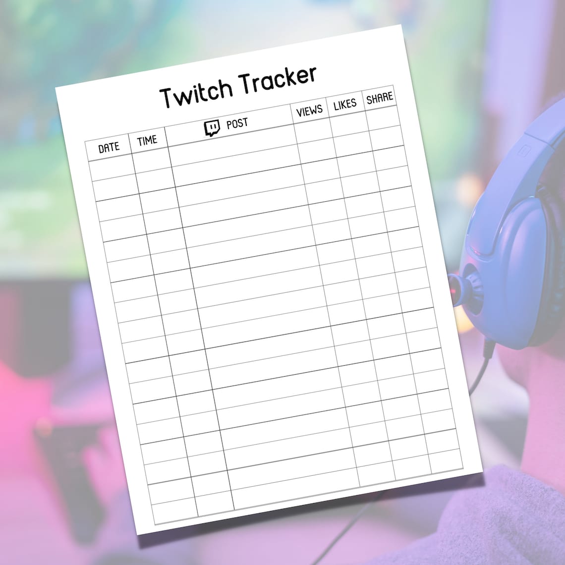 Twitch Tracker, Twitch Tracker Template, Streaming, Gaming - Etsy