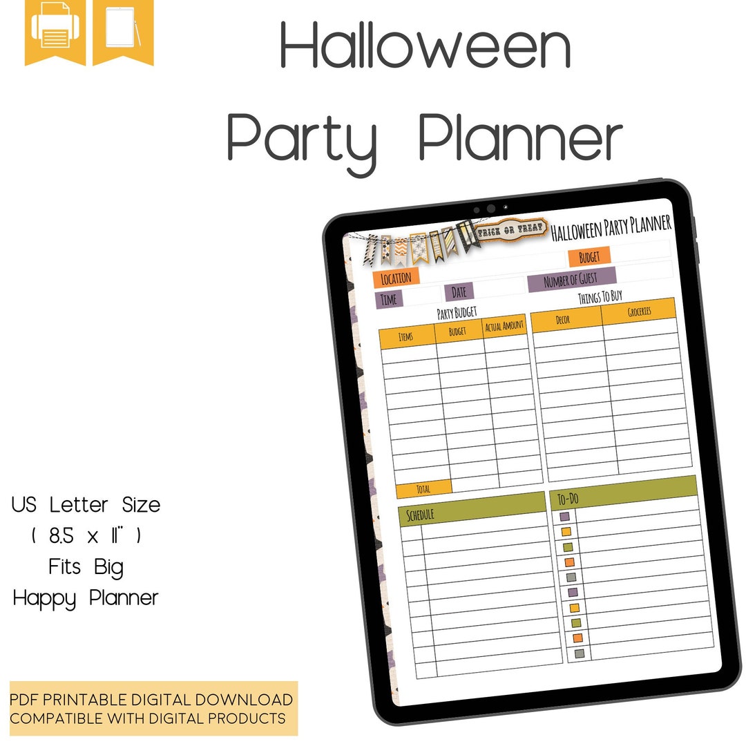 Halloween Party Planner, Party Planner Worksheet, Halloween Party ...