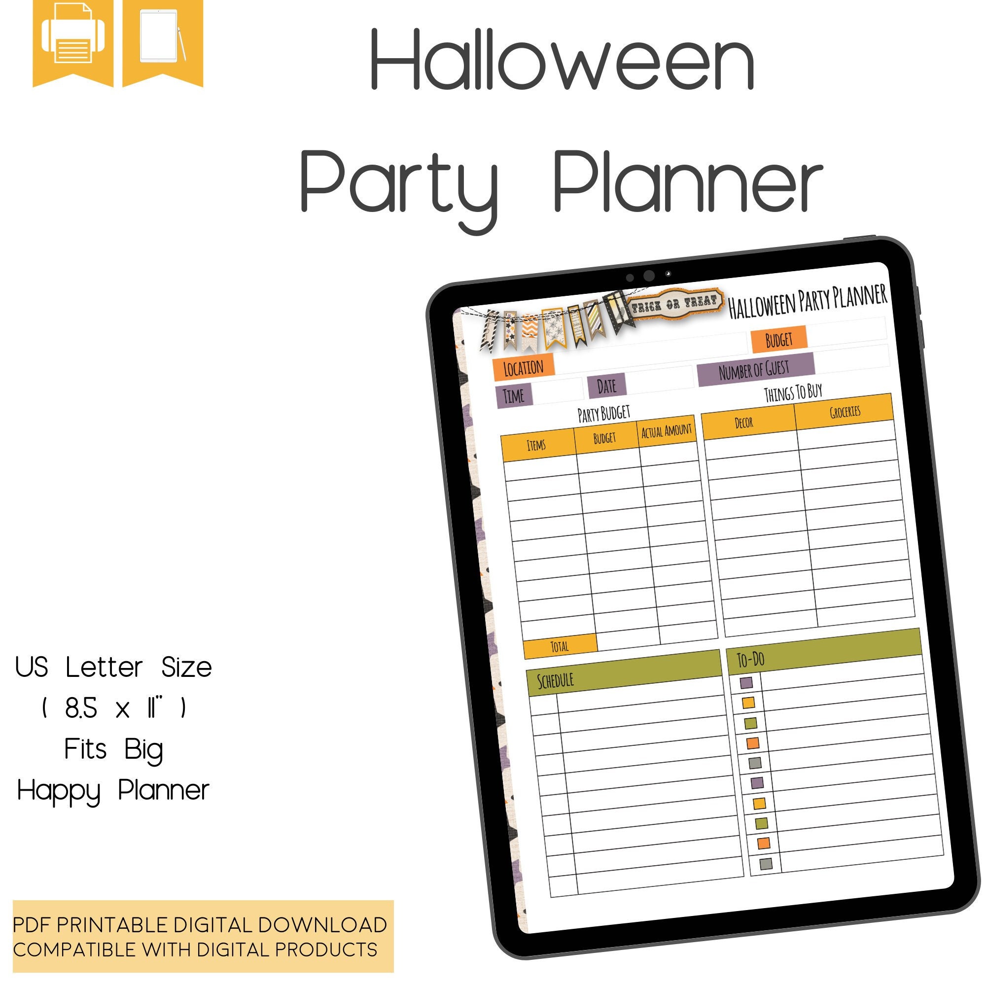 Halloween Party Planner, Party Planner Worksheet, Halloween Party ...