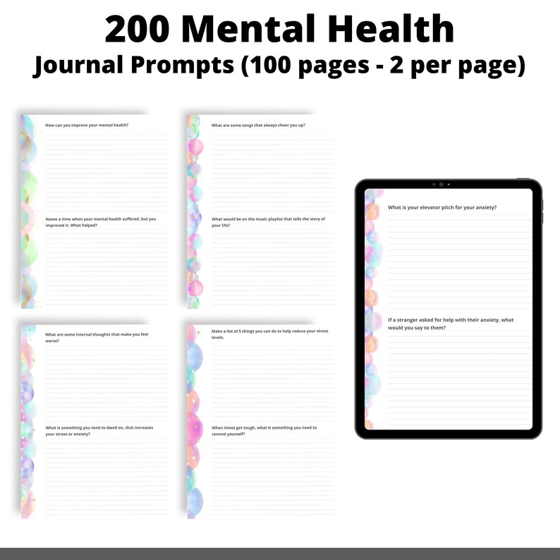 Mental Health Worksheet Kit, Therapy Journal Mental Health, Mental ...