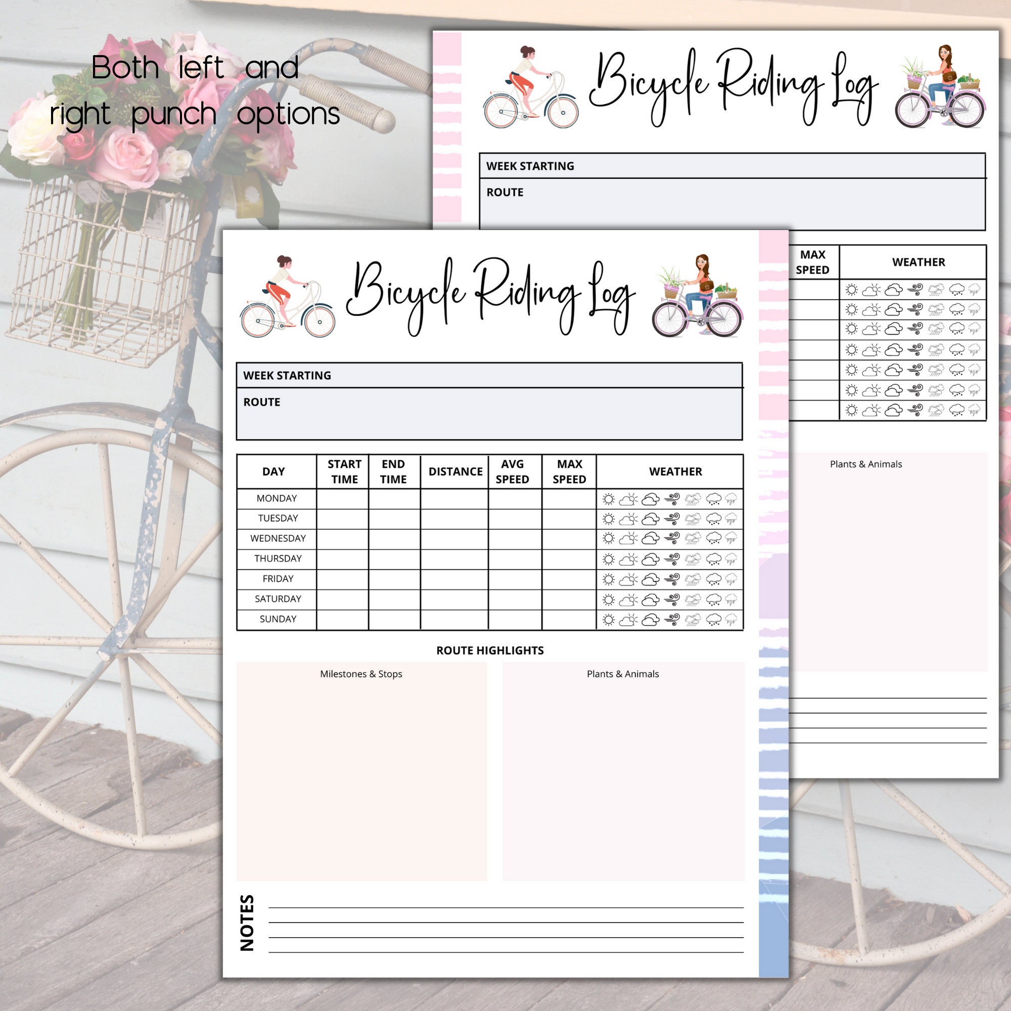 Bicycle Riding Log, Cycling Journal - Etsy