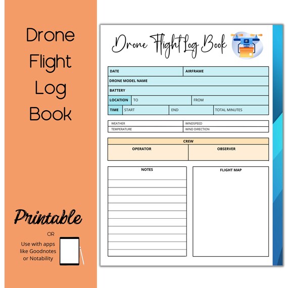 Drone Flight Log Book - Etsy