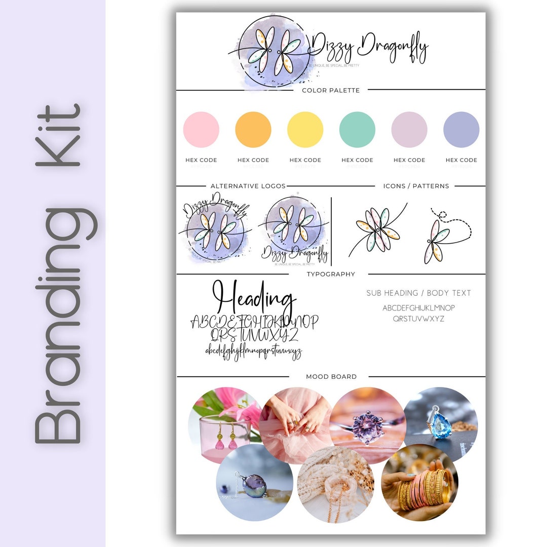 Branding Package, Brand Kit, Branding Kit, Feminine Logo - Etsy