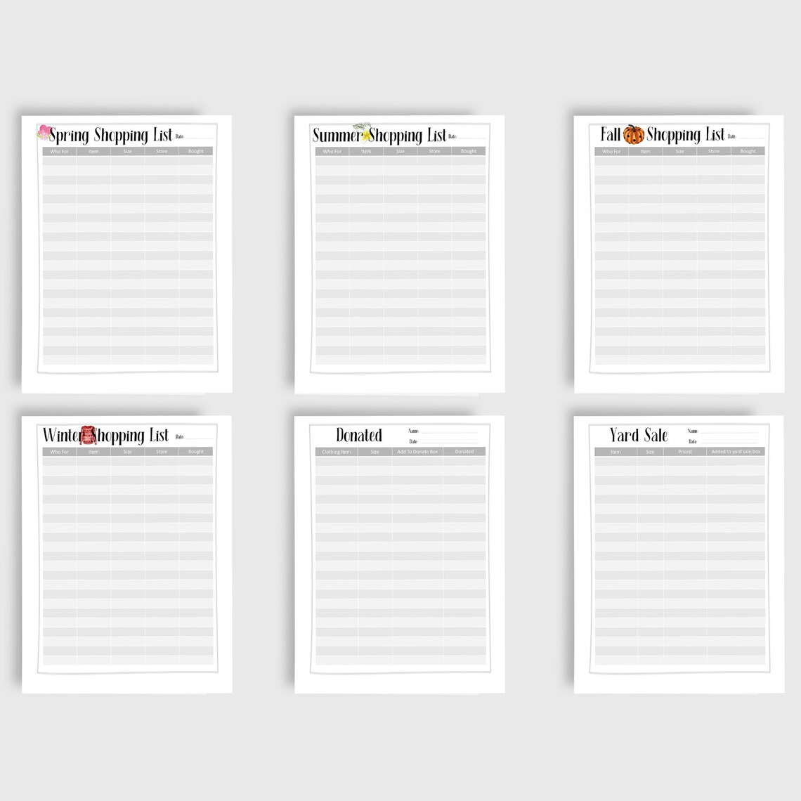 Printable Wardrobe Planner Outfit Planner - Etsy