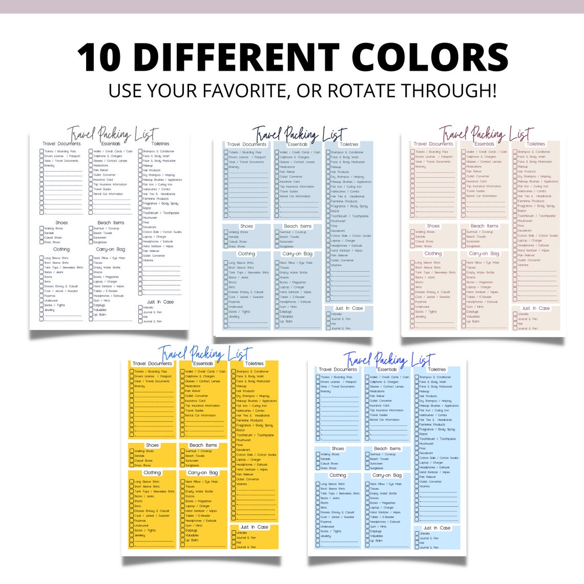 Travel Packing List, Compatible With Goodnotes, Notability and More ...
