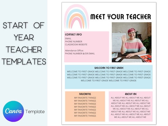 Teacher Template Pack Editable Meet the Teacher Template - Etsy
