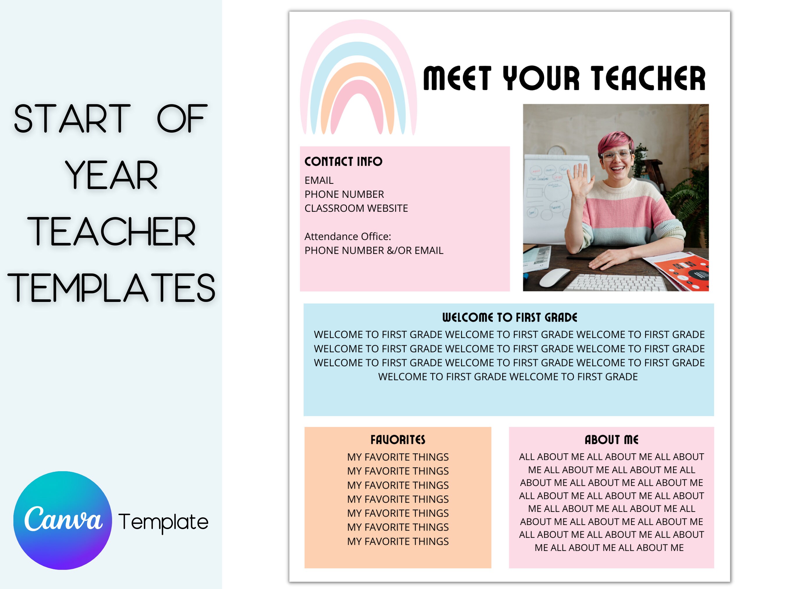 Teacher Template Pack, Editable Meet the Teacher Template Pack, Back to ...
