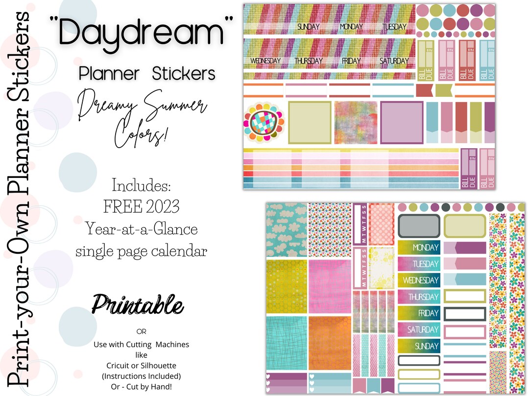 Summer Printable Planner Stickers, Digital Sticker Pack, Summer Planner ...