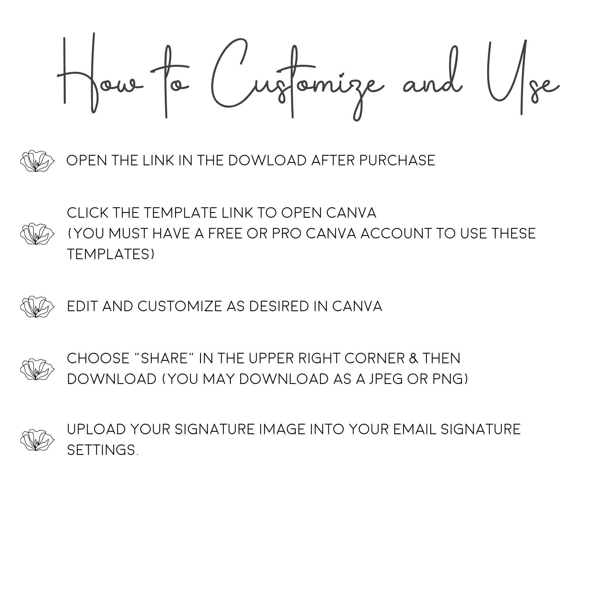 Email Signature, Email Signature Template, Editable Canva Signature ...