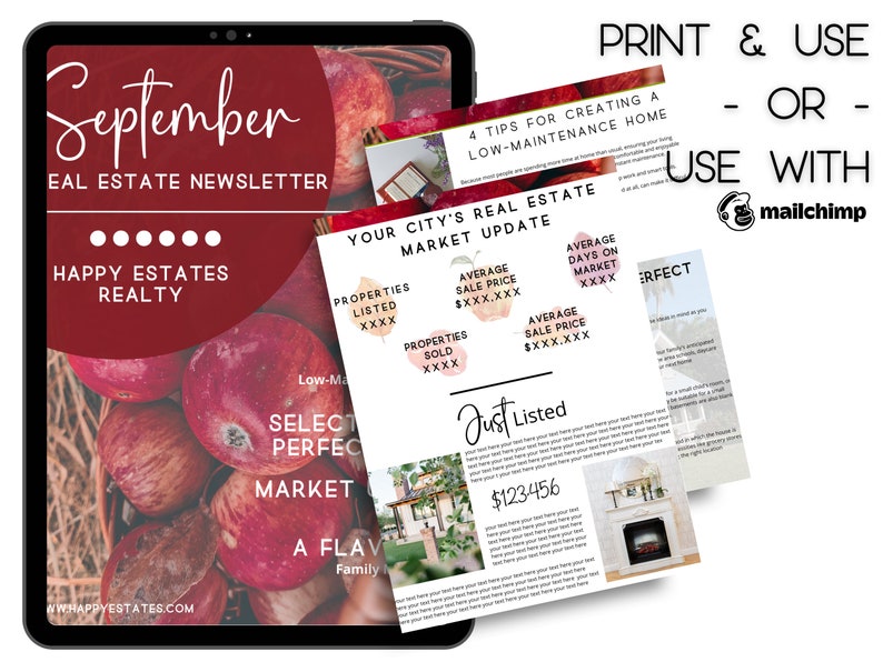 Real Estate September Newsletter, Real Estate Marketing, Realtor ...