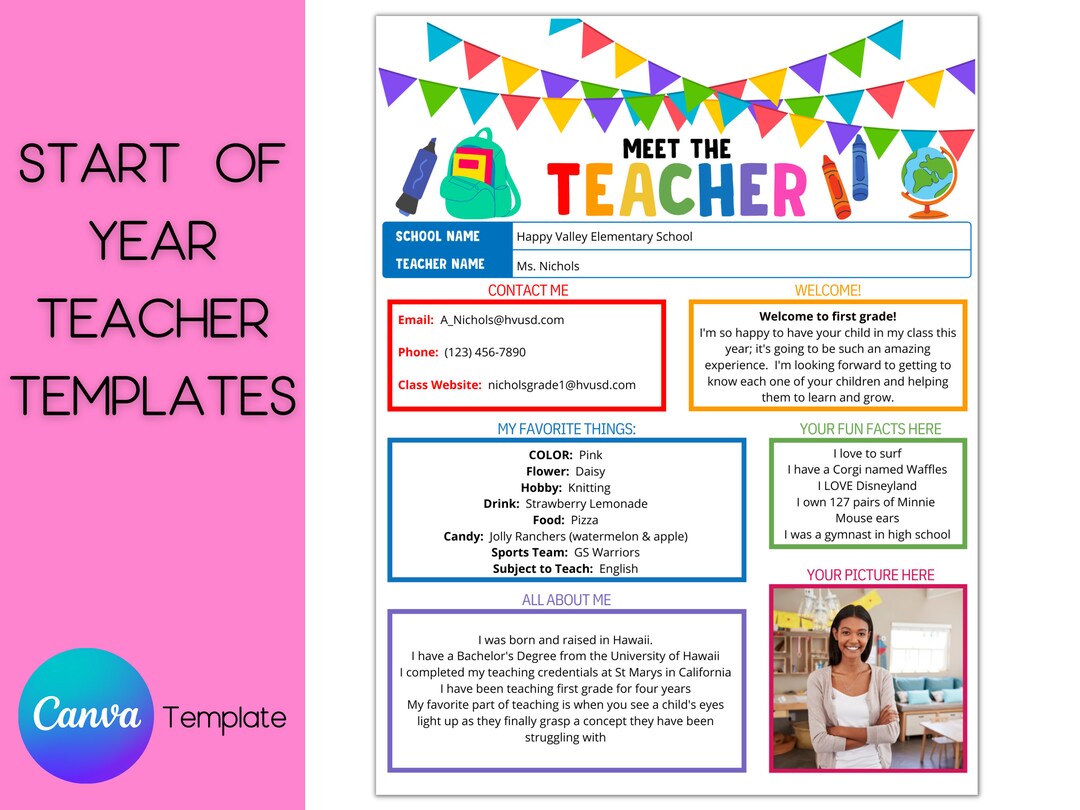 Teacher Template Pack, Editable Meet the Teacher Template Pack, Back to ...