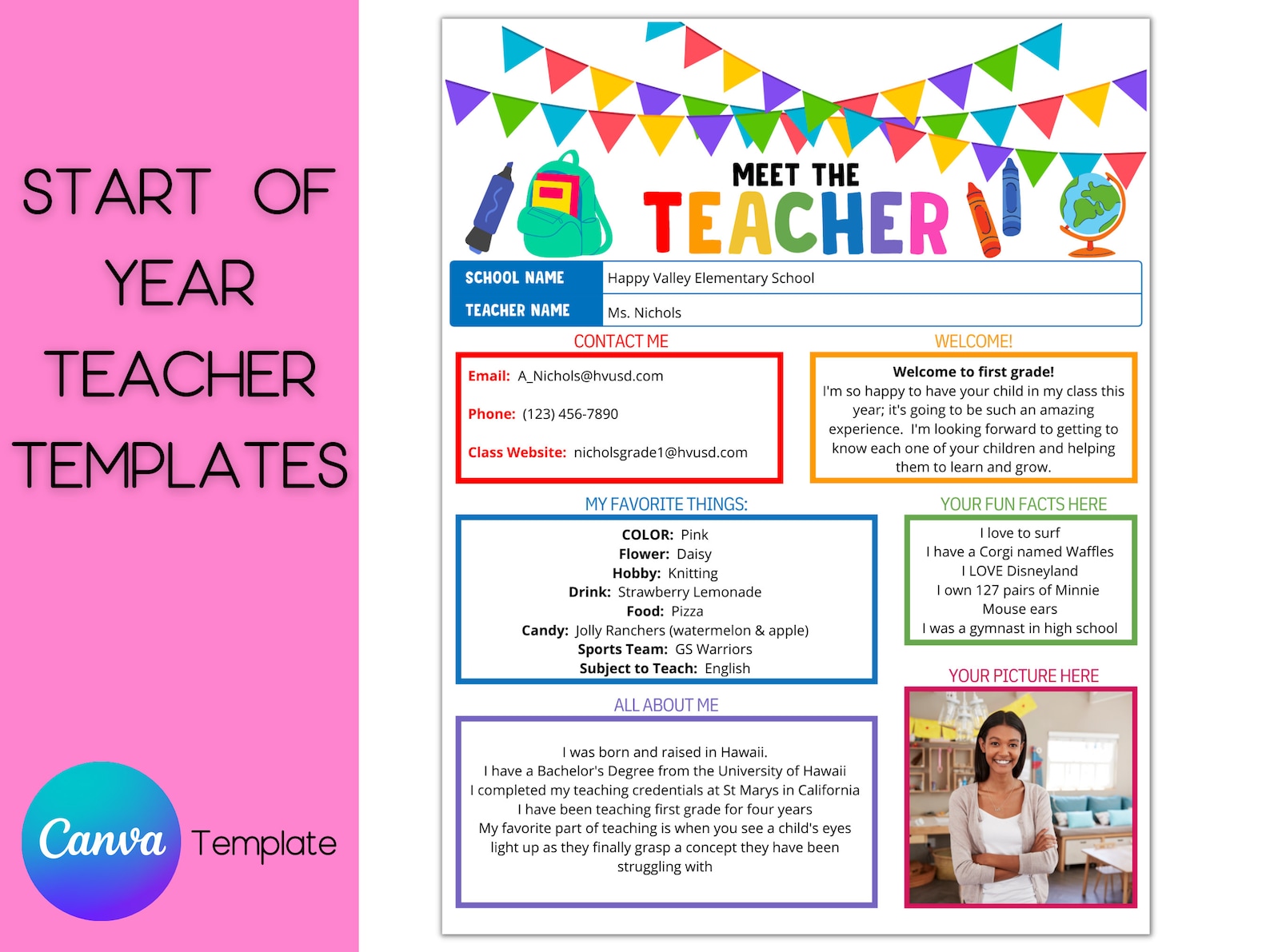 Teacher Template Pack, Editable Meet the Teacher Template Pack, Back to ...