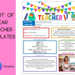 Teacher Template Pack, Editable Meet the Teacher Template Pack, Back to ...
