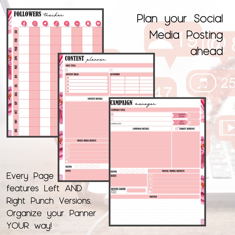 Social Media Content Planner, Blog Post, Content Strategy, Printable ...