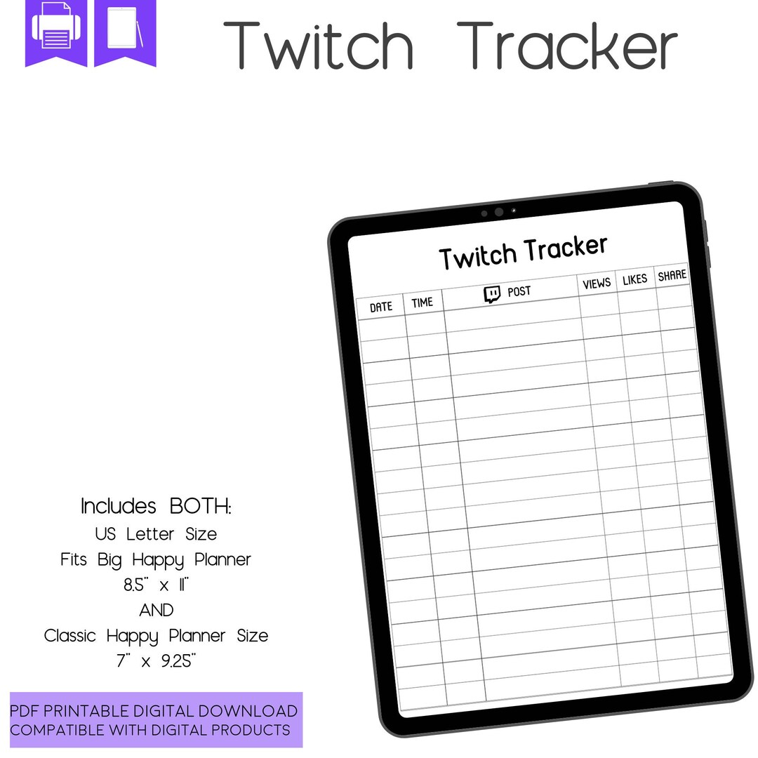 Twitch Tracker, Twitch Tracker Template, Streaming, Gaming - Etsy