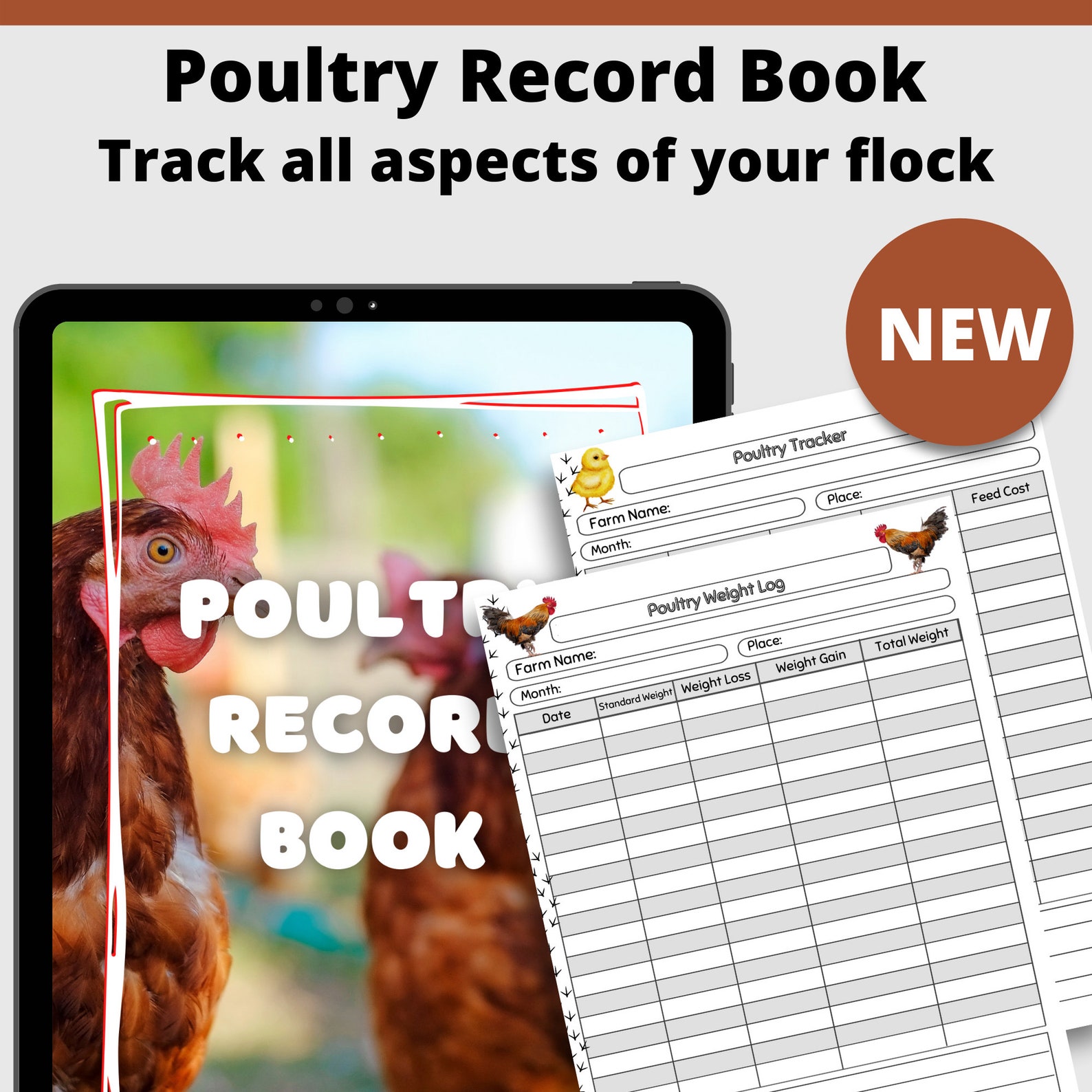 Chicken Record Book, Poultry Record Book, Chicken Journal, 4H Journal ...