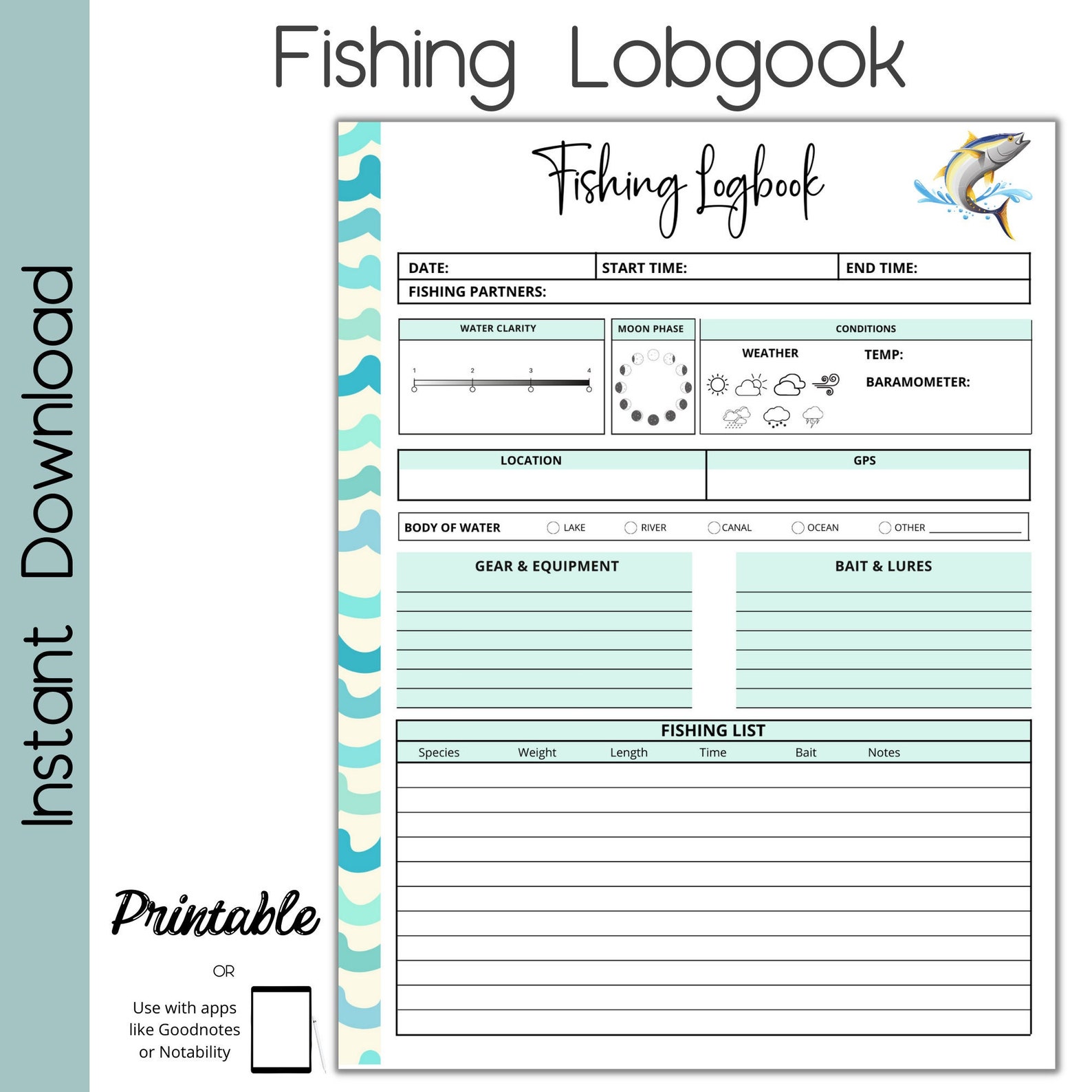 Fishing Journal, Fly Fishing Journal - Etsy