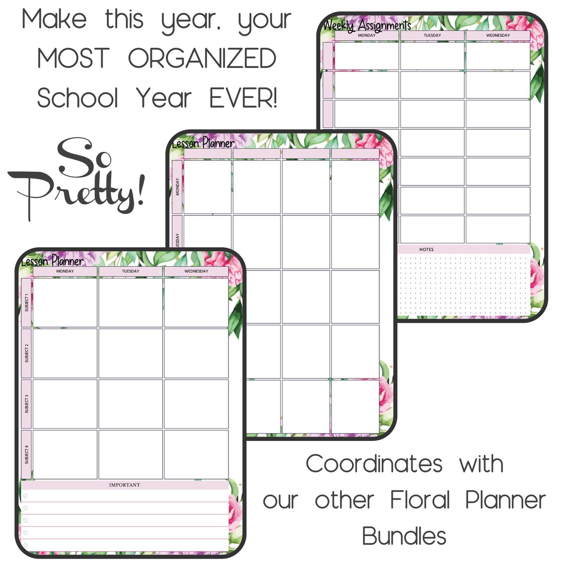 Teacher Planner Printable, Undated Planner, Lesson Planner, Academic ...