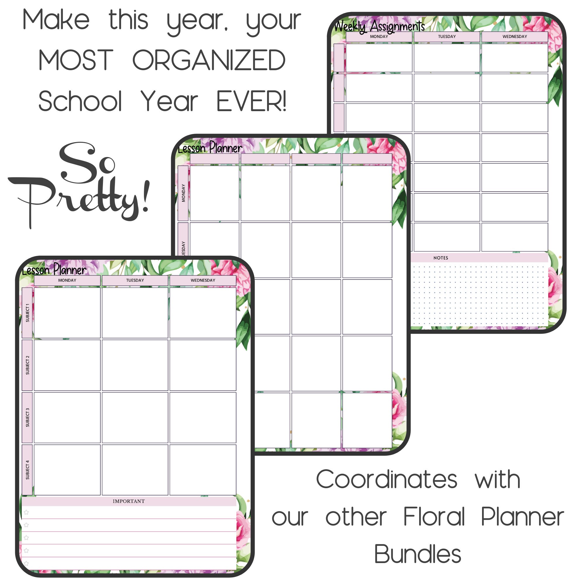 Teacher Planner Printable, Undated Planner, Lesson Planner, Academic ...