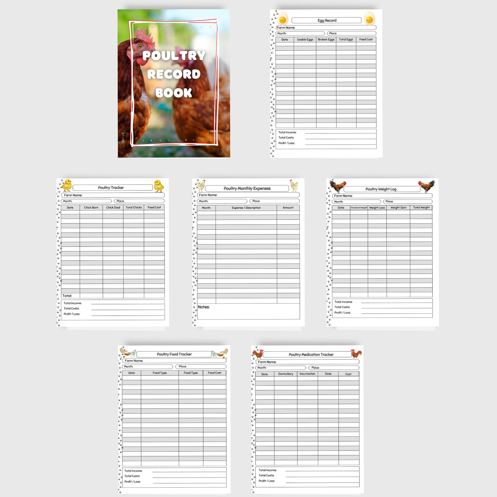 Chicken Record Book, Poultry Record Book, Chicken Journal, 4H Journal ...