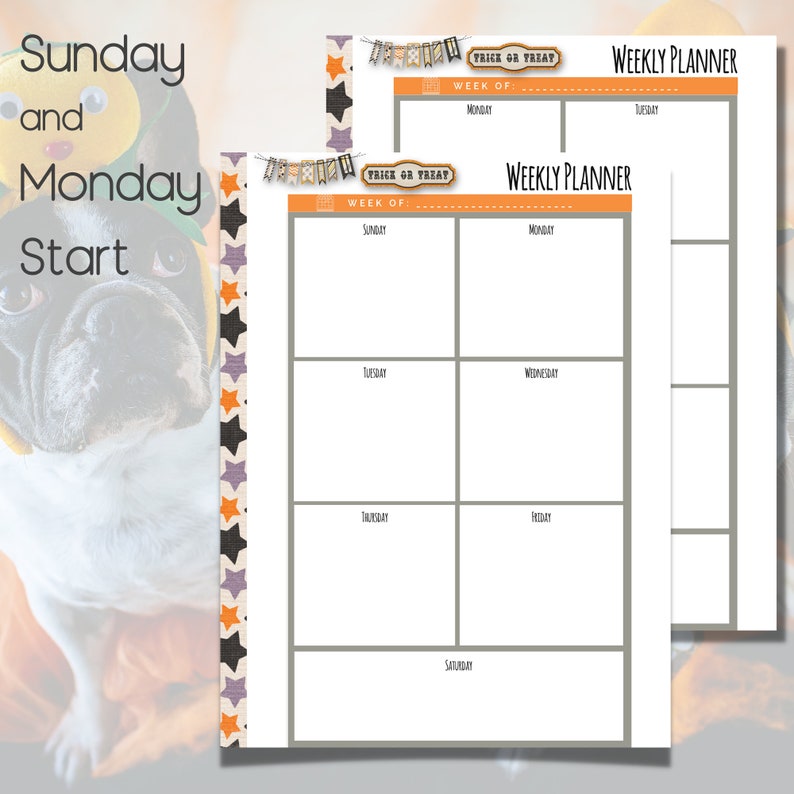 Halloween Planner Printable, Halloween Schedule, Monthly Planner, Daily ...