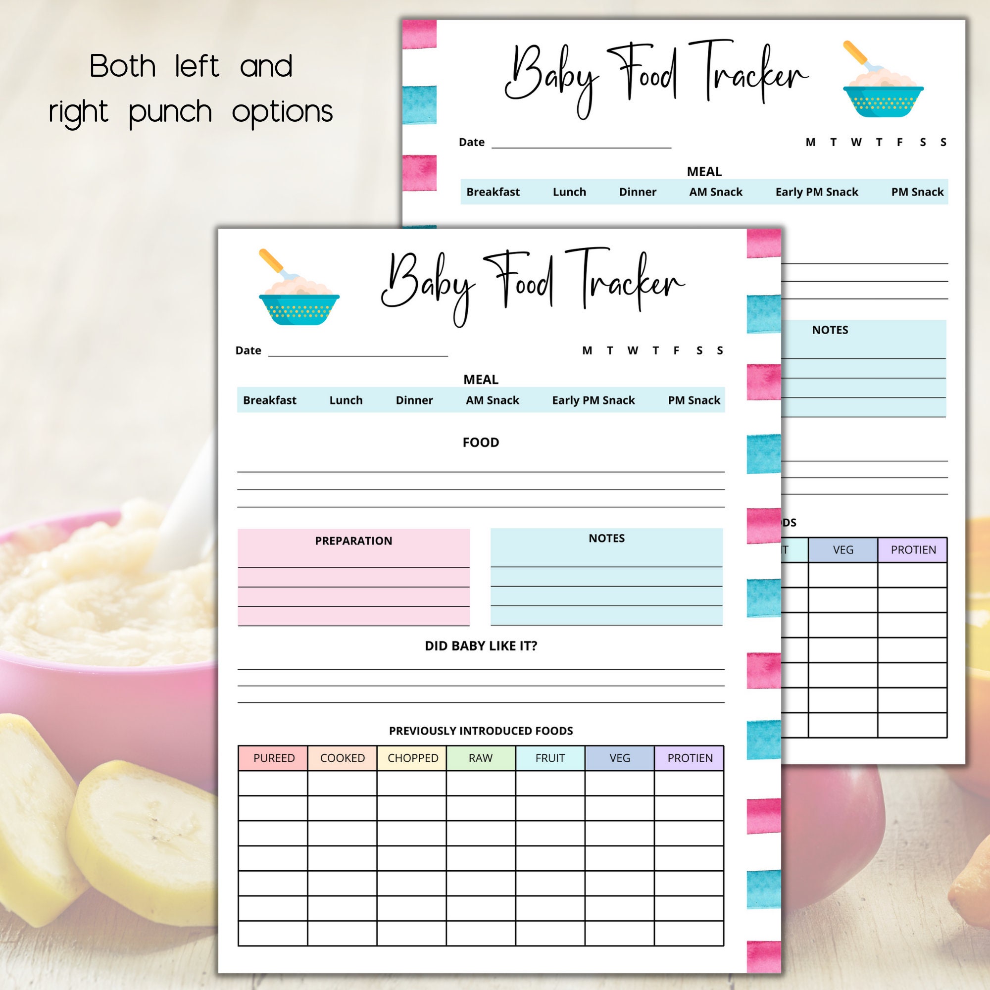 Printable Baby Food Tracker - First Foods Diary for Baby Led Weaning - Etsy