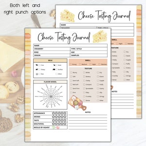Cheese Tasting Notes Journal Printable - Etsy