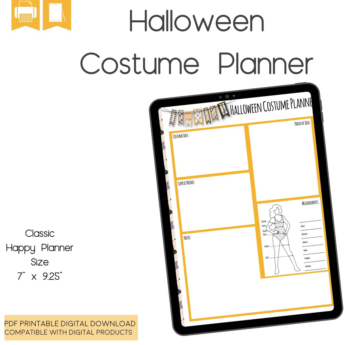 Halloween Costume Planner Printable, Cosplay Costume Planner, Halloween ...