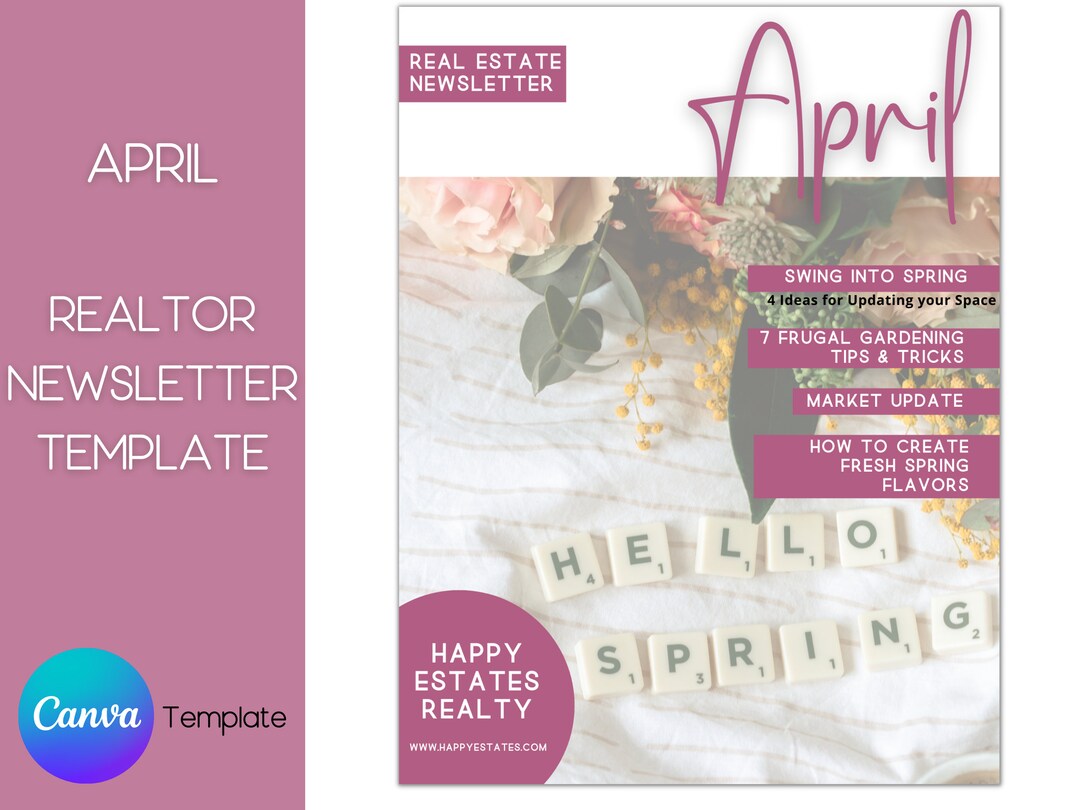 Real Estate April Newsletter, Real Estate Marketing, Realtor Newsletter ...