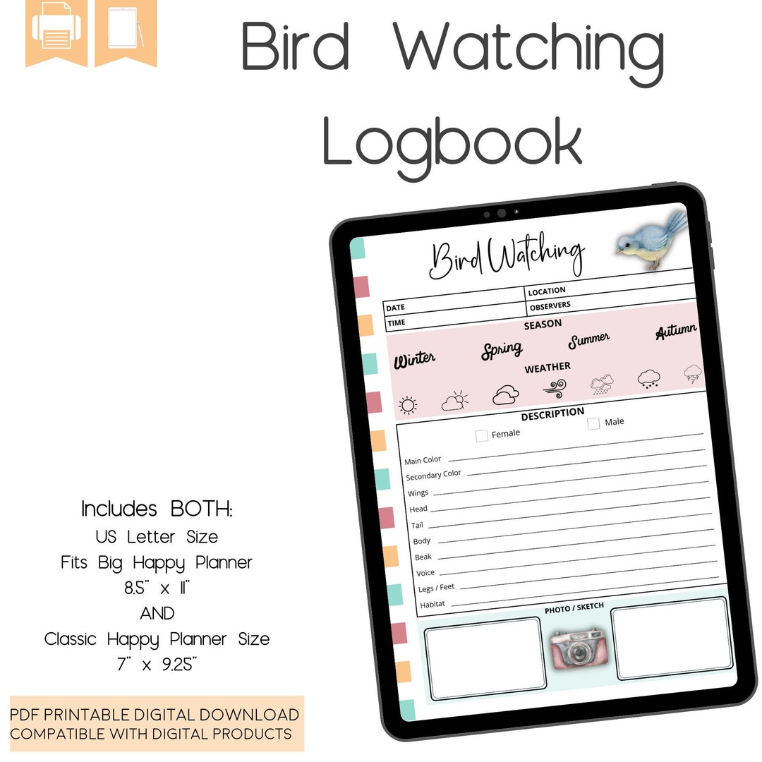 Bird Watching Log Book, Homeschool Bird Log, Bird Journal, Bird Watch ...