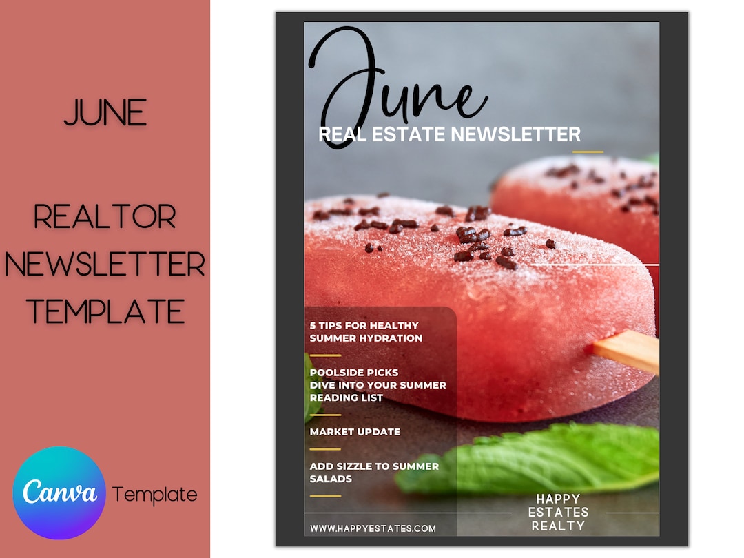 Real Estate June Newsletter, Real Estate Marketing, Realtor Newsletter ...