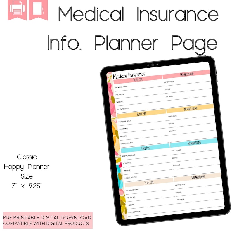 Medical Insurance Information, Health Insurance, Medical Contact Info ...