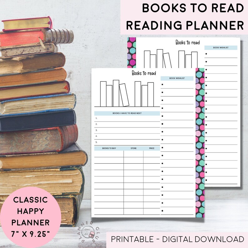 Books to Read, Reading Planner, Printable Planner Page, Classic HP - Etsy