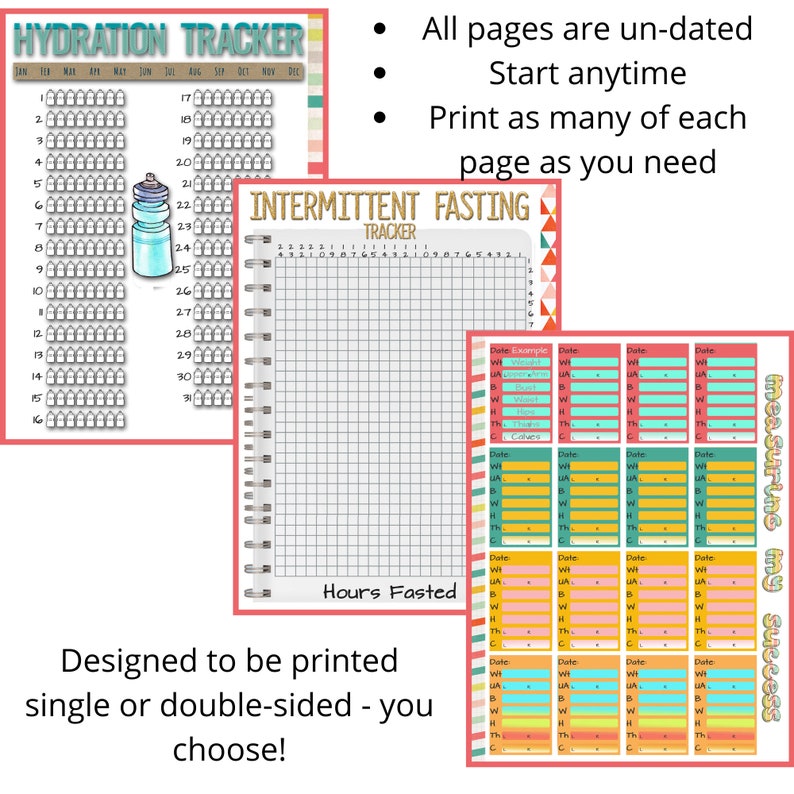 Fitness & Health Planner, Fitness Journal, Workout Log, Food, Calorie ...