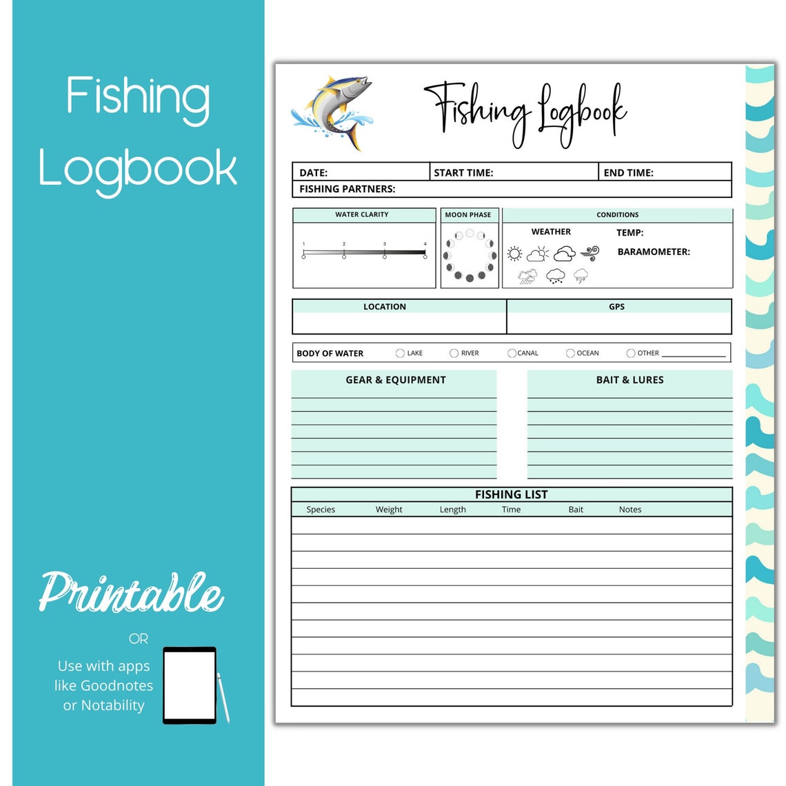 Fishing Journal, Fly Fishing Journal - Etsy
