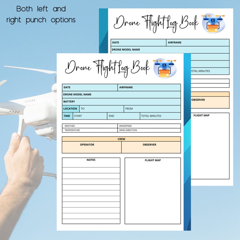 Drone Flight Log Book - Etsy