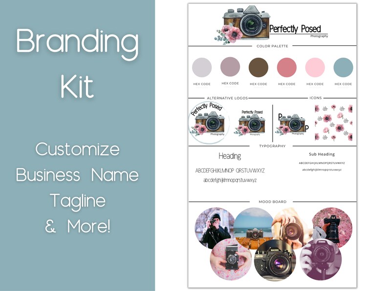 Branding Package, Brand Kit, Branding Kit, Feminine Logo, Photographer ...