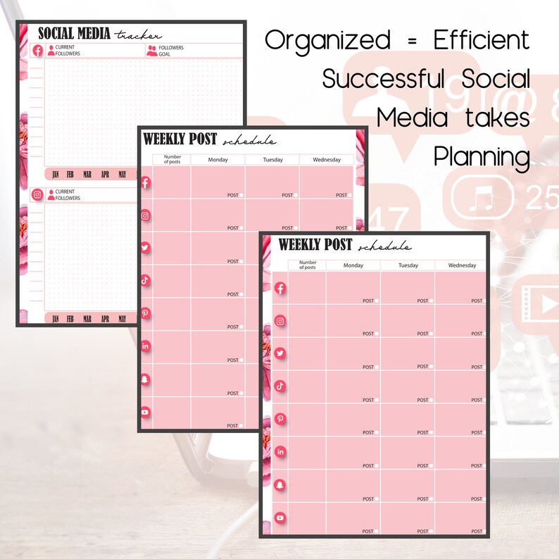 Social Media Content Planner, Blog Post, Content Strategy, Printable ...