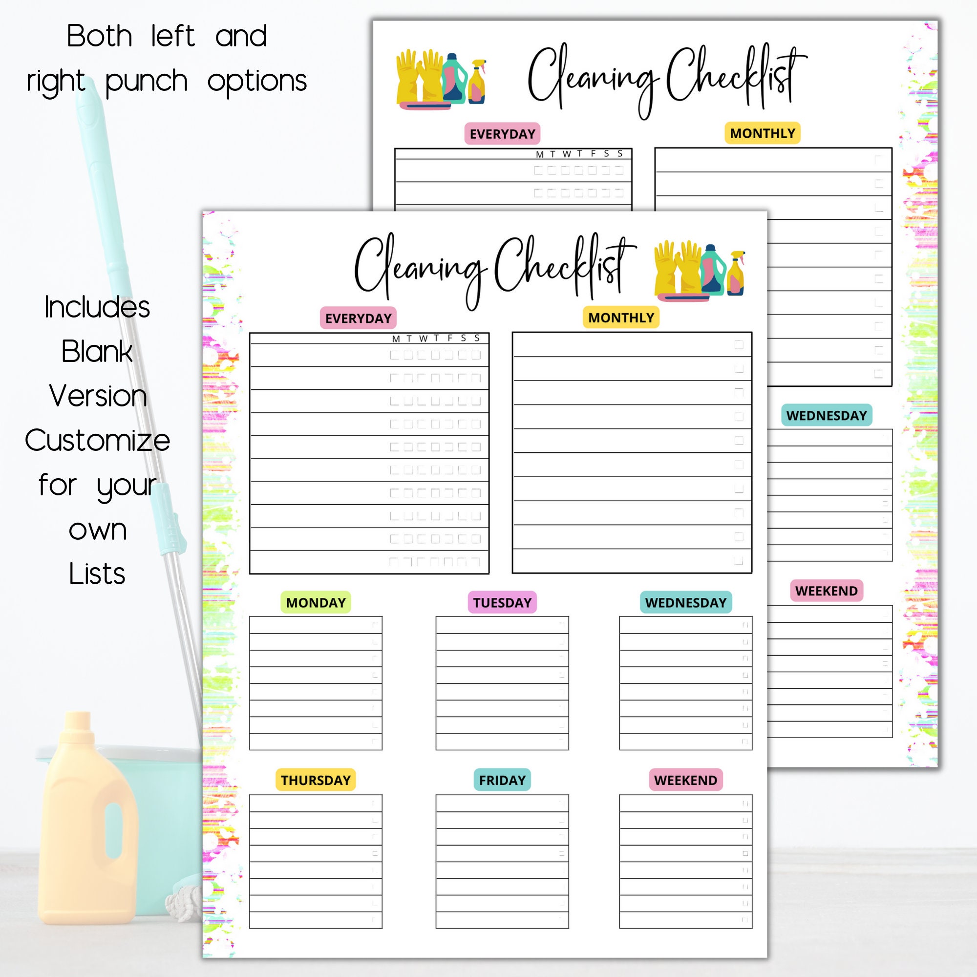 Cleaning Log Printable, Cleaning Tracker, Home Maintenance Printable ...