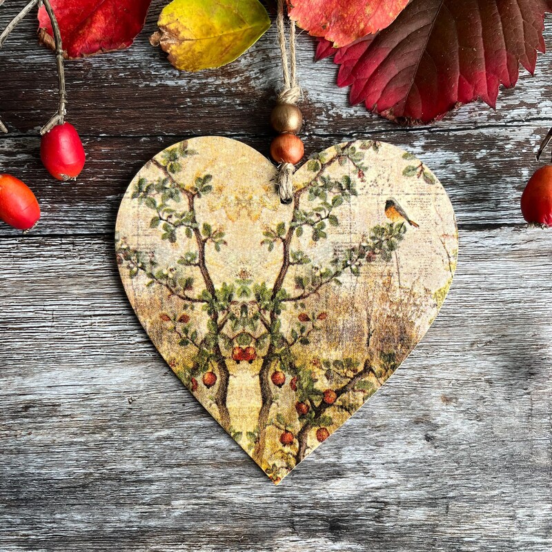 Decoupage Hearts - Etsy UK