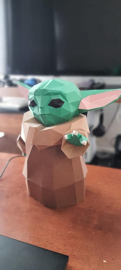 Digital BABY YODA Papercraft TEMPLATE for Kids and Adult - Lowpoly ...