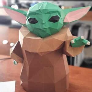 Digital BABY YODA Papercraft TEMPLATE for Kids and Adult Lowpoly Paper ...