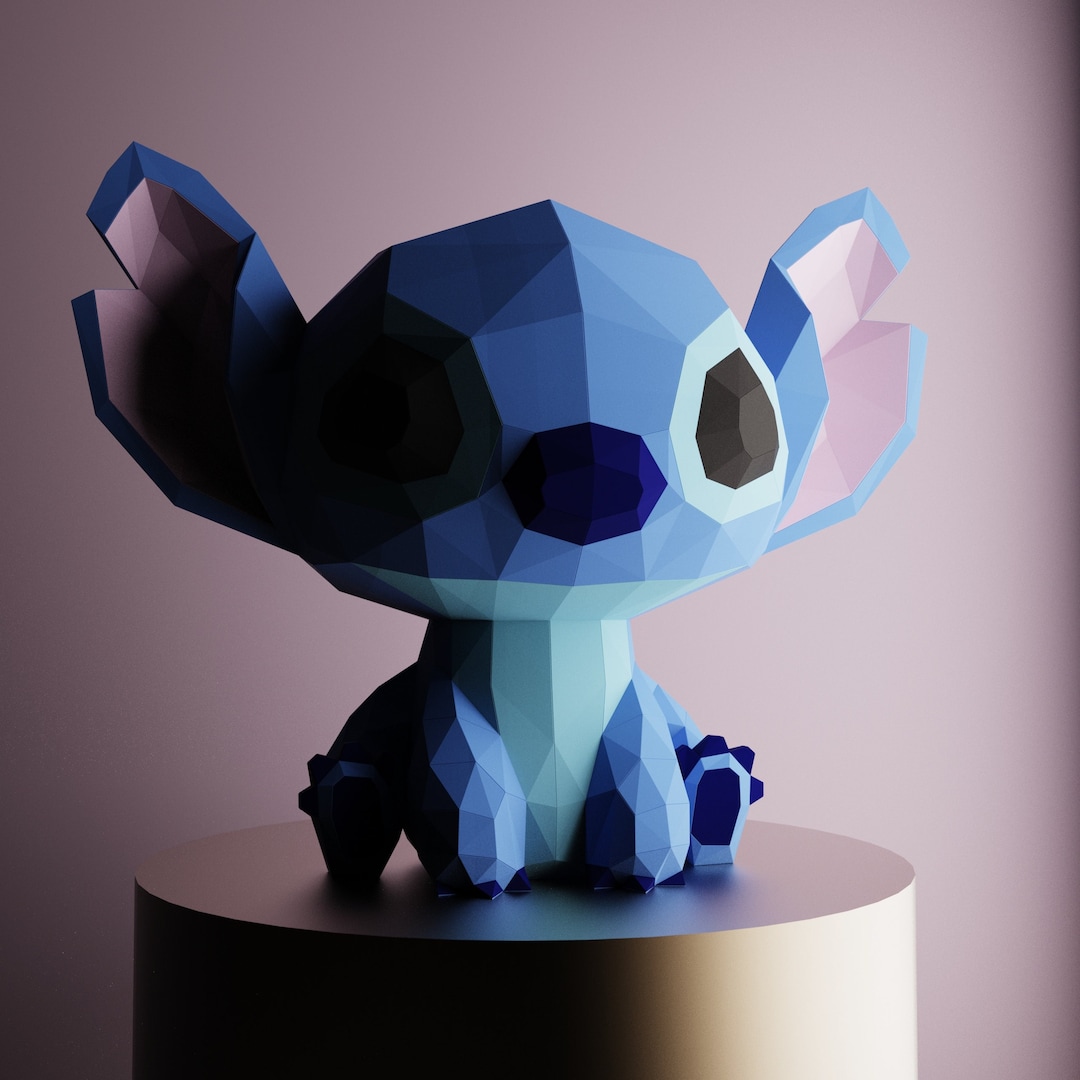 3D Lowpoly STITCH Papercraft TEMPLATE – Digital Character 3d Figurine ...